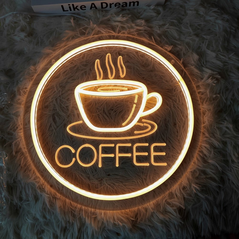 Coffee Circle LED Neon Sign – USB Neonschild | TOM NEON