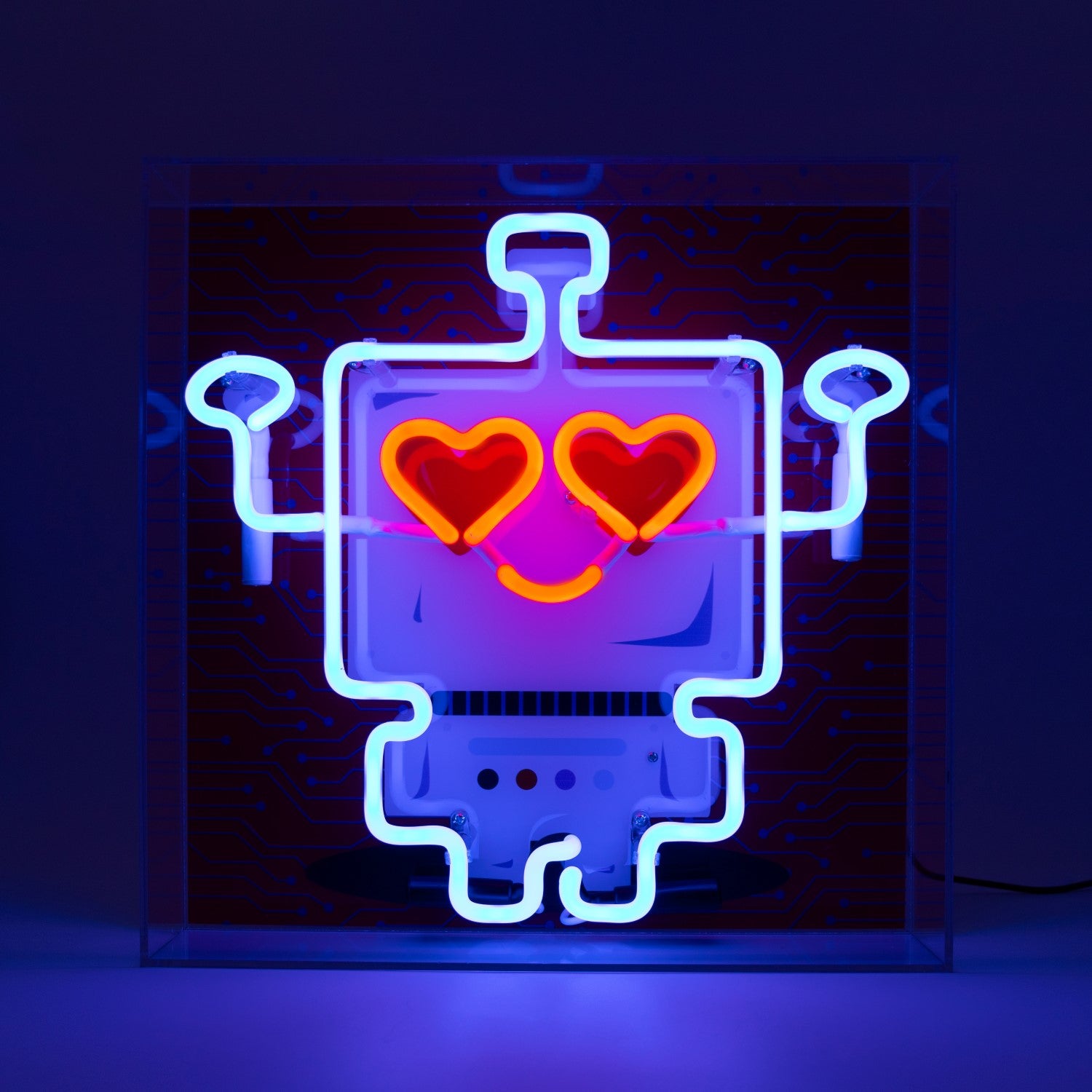 "Roboter" Glas Neon Box | TOM NEON